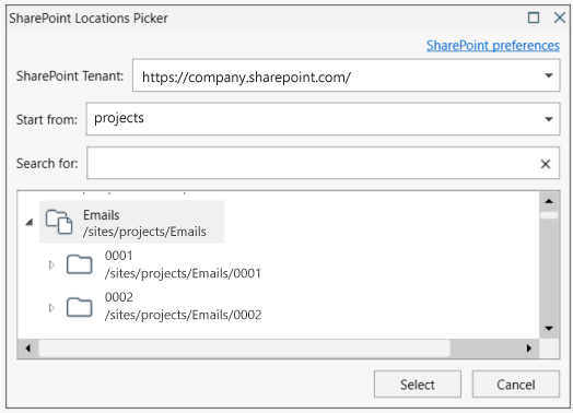 Adding SharePoint Locations – Ideagen Mail Manager | Help | Ideagen Luminate